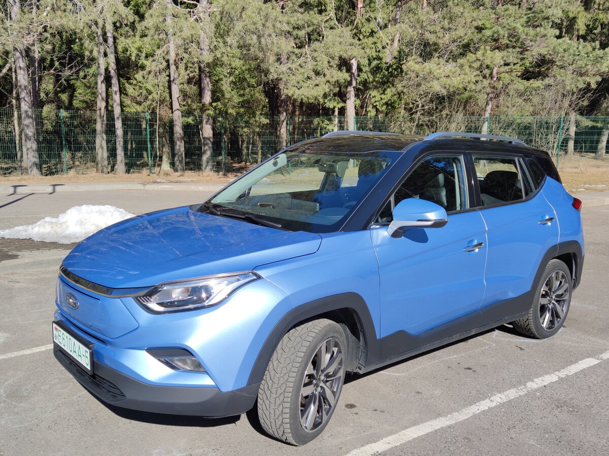 Купить б/у JAC iEVS4 2019-2022 61 кВтч Electro AT (110.0 кВт) электро автомат в Минске: голубой ...