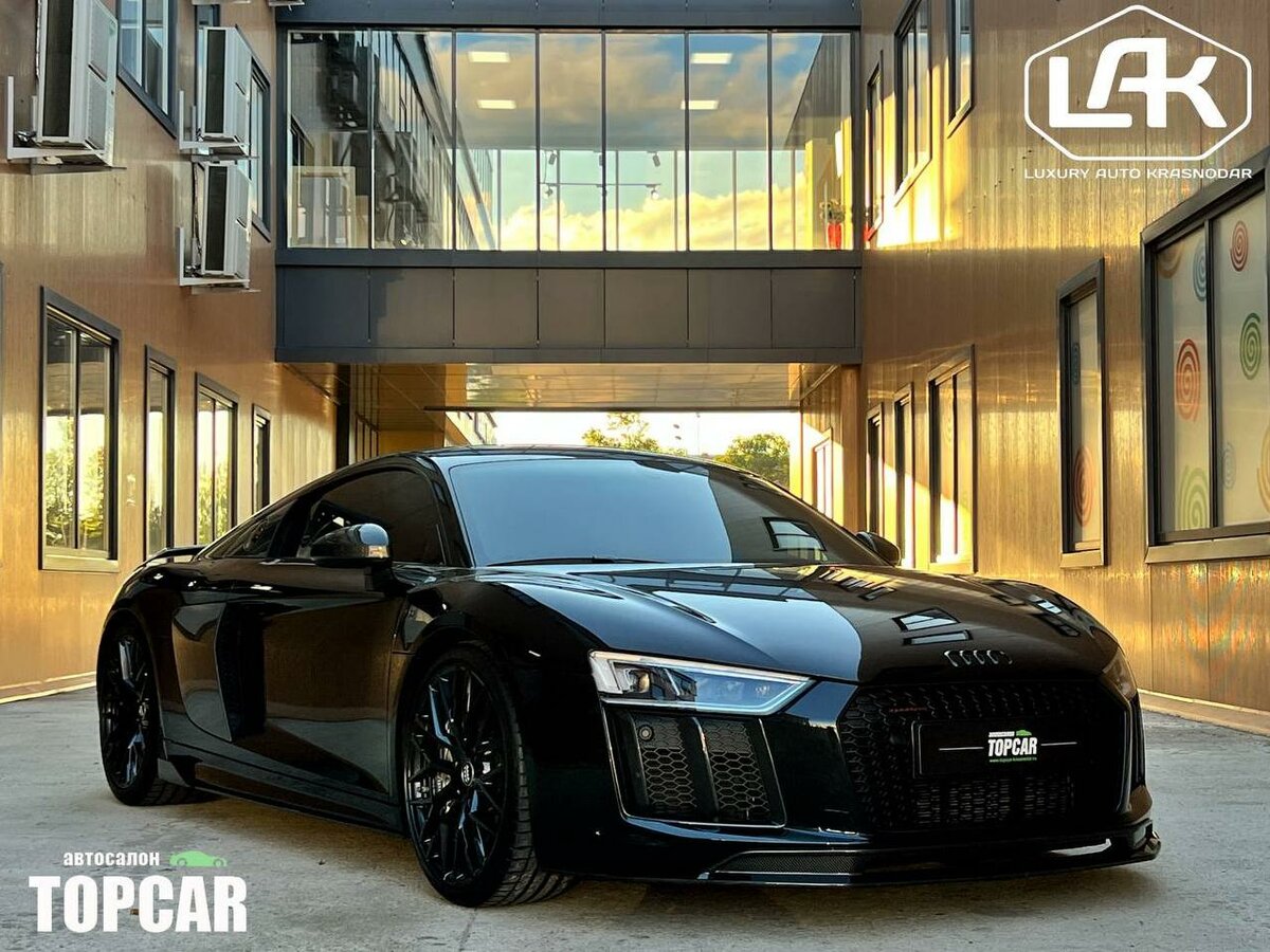 Купить б/у Audi R8 II (4S) V10 plus 5.2 AMT (610 л.с.) 4WD бензин робот в Краснодаре: чёрный ...
