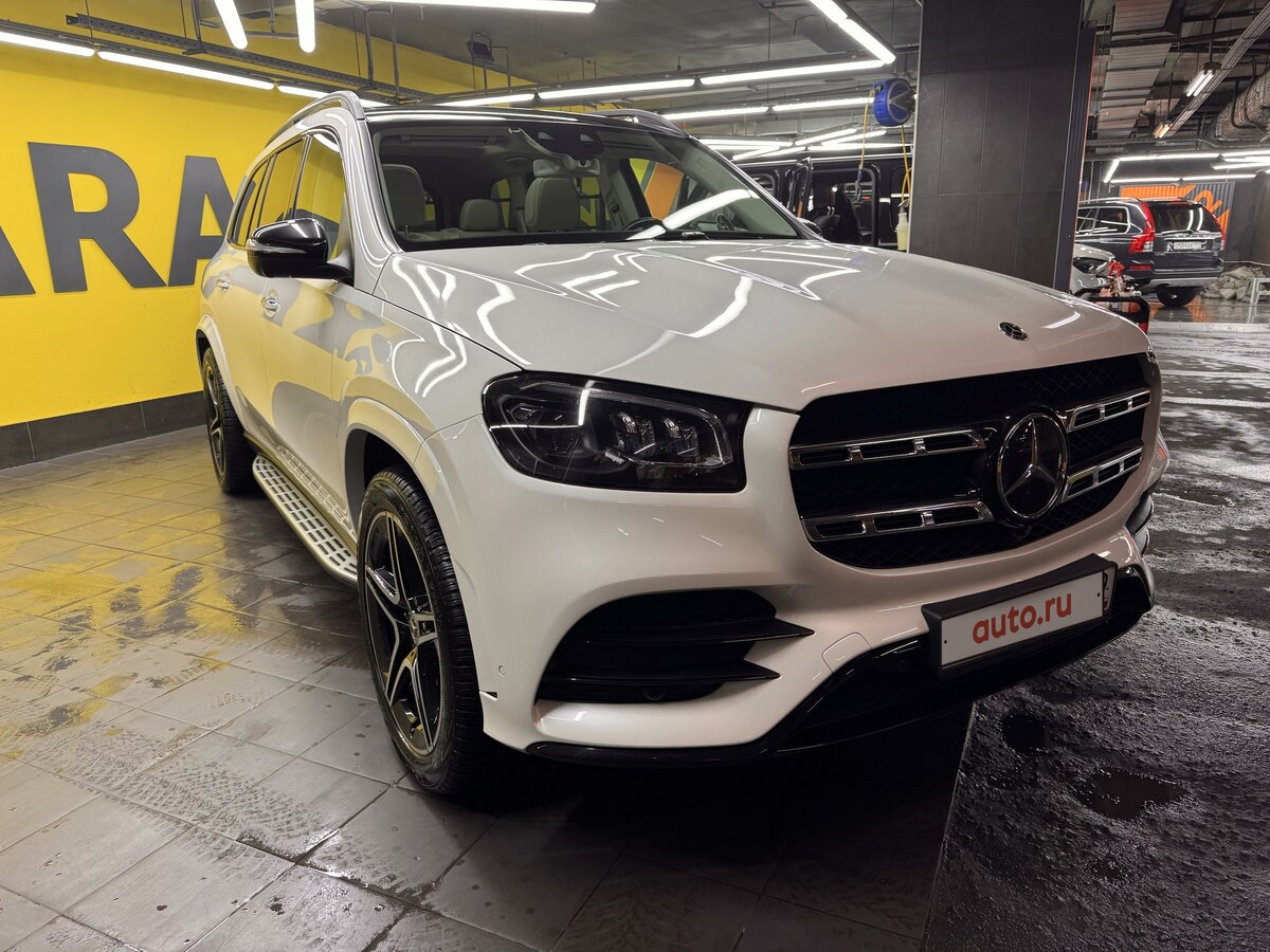Купить б/у Mercedes-Benz GLS II (X167) 450 3.0 AT (367 л.с.) 4WD бензин автомат в Москве: белый ...