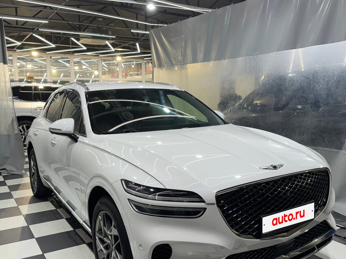 Купить б/у Genesis GV70 I 2.2d AT (202 л.с.) 4WD дизель автомат в Новороссийске: белый Генезис ...
