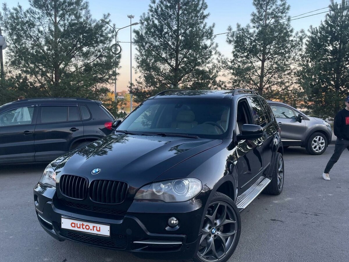 Купить б/у BMW X5 II (E70) 48i 4.8 AT (355 л.с.) 4WD бензин автомат в Краснодаре: чёрный БМВ Х5 ...