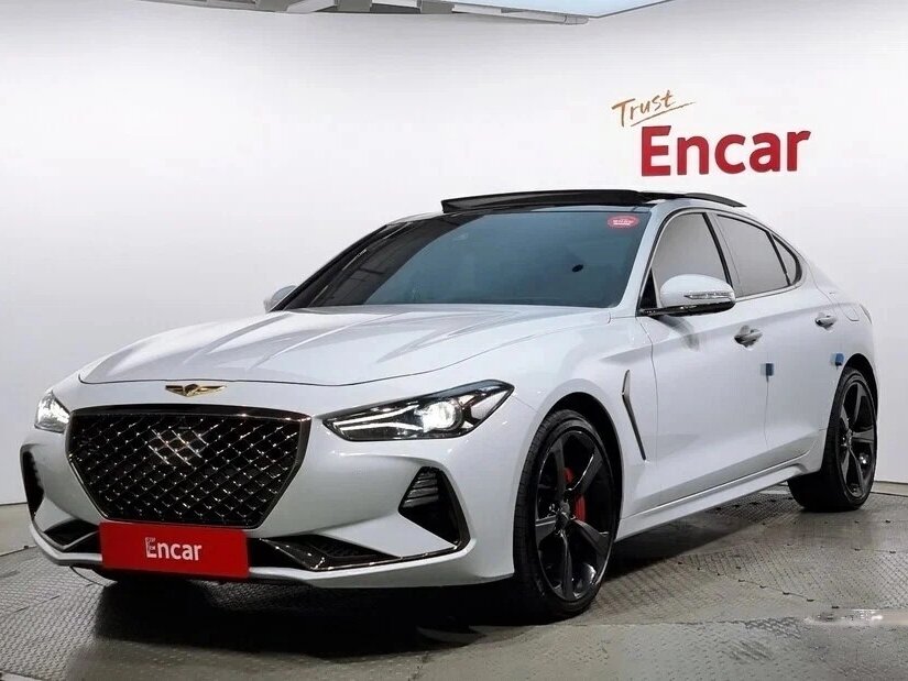 Купить б/у Genesis G70 I 3.3 AT (370 л.с.) 4WD бензин автомат во Владивостоке: белый Генезис Г70 ...