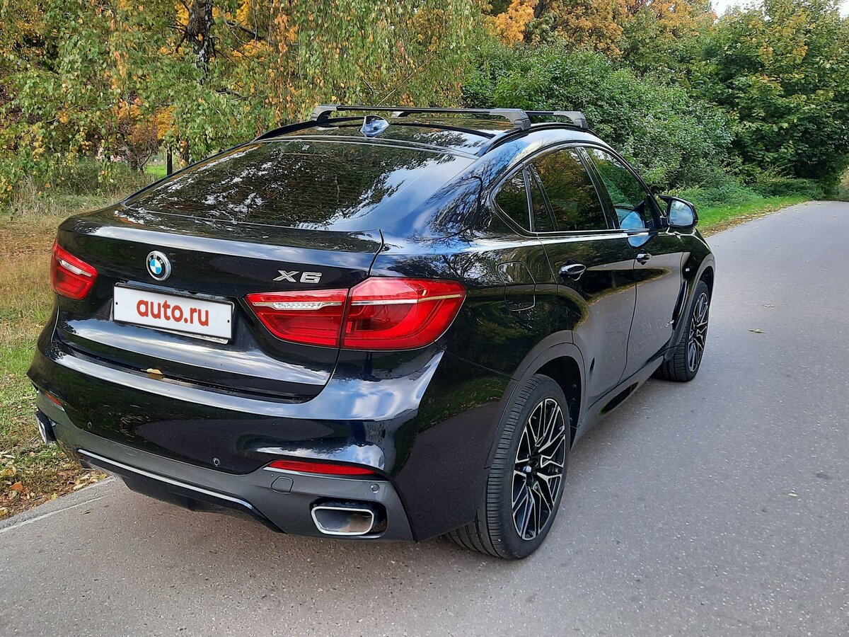 Купить б/у BMW X6 II (F16) 30d 3.0d AT (249 л.с.) 4WD дизель автомат в Москве: чёрный БМВ Х6 II ...