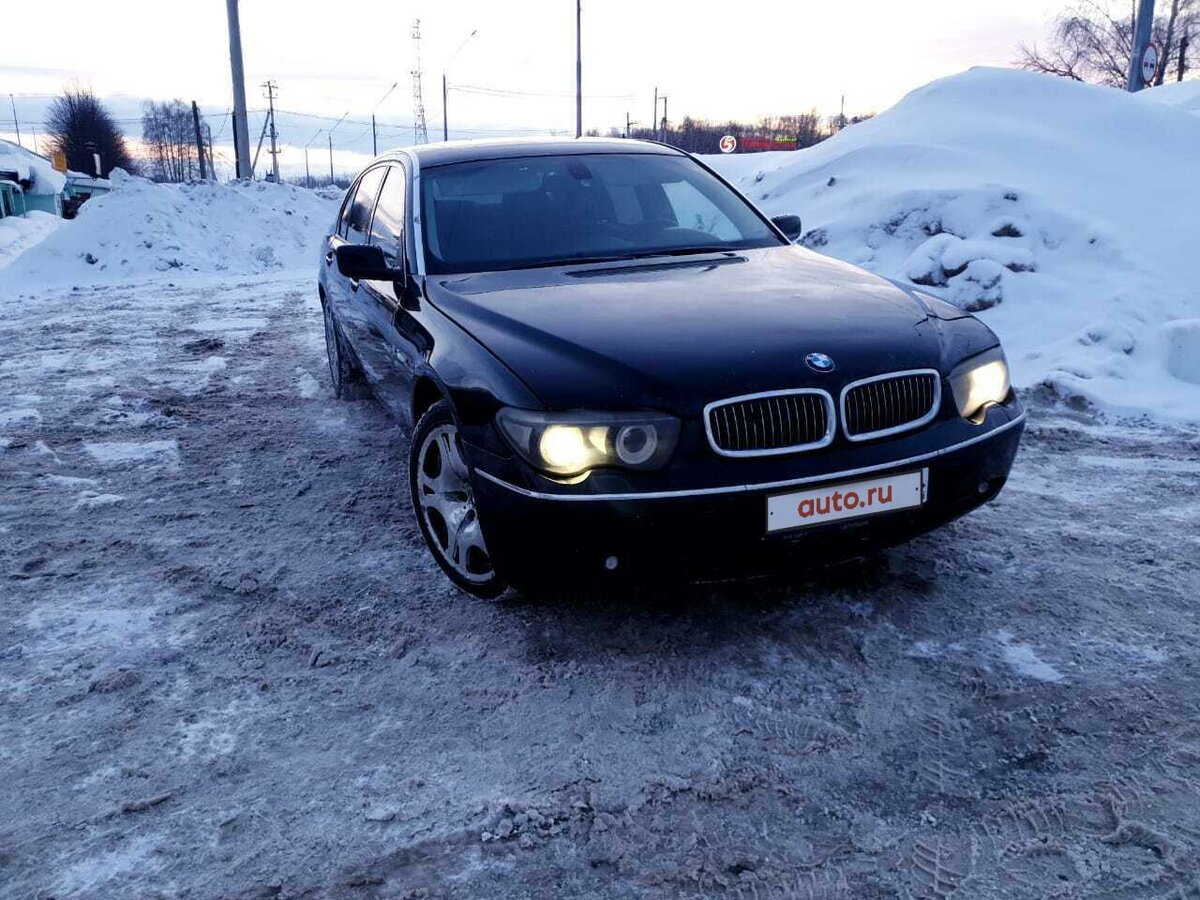 Купить б/у BMW 7 серии IV (E65/E66) 760Li 6.0 AT (445 л.с.) бензин автомат в Осеченках: чёрный ...