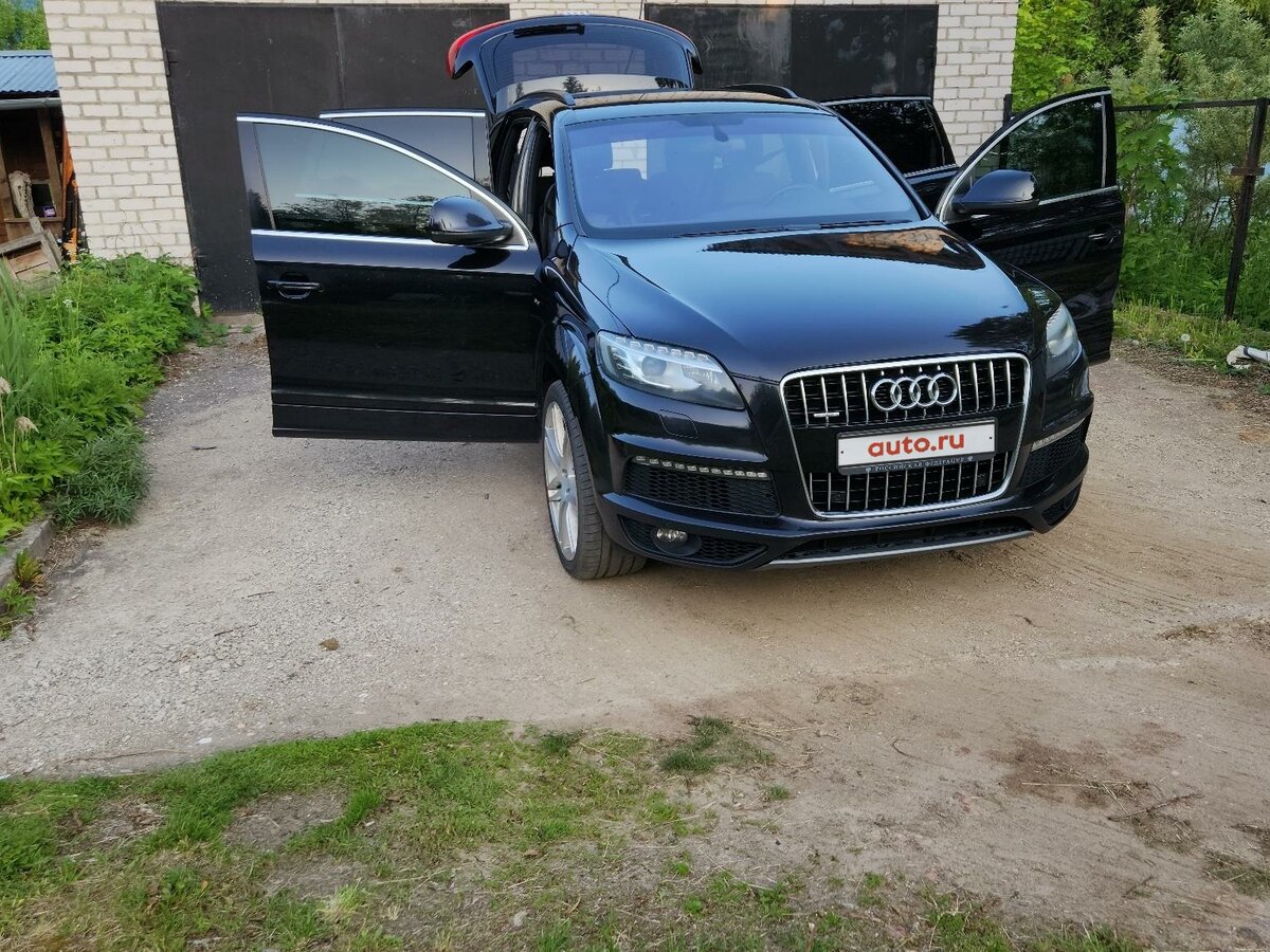 Купить б/у Audi Q7 I (4L) Рестайлинг 3.0 AT (333 л.с.) 4WD бензин автомат в Клину: чёрный Ауди ...