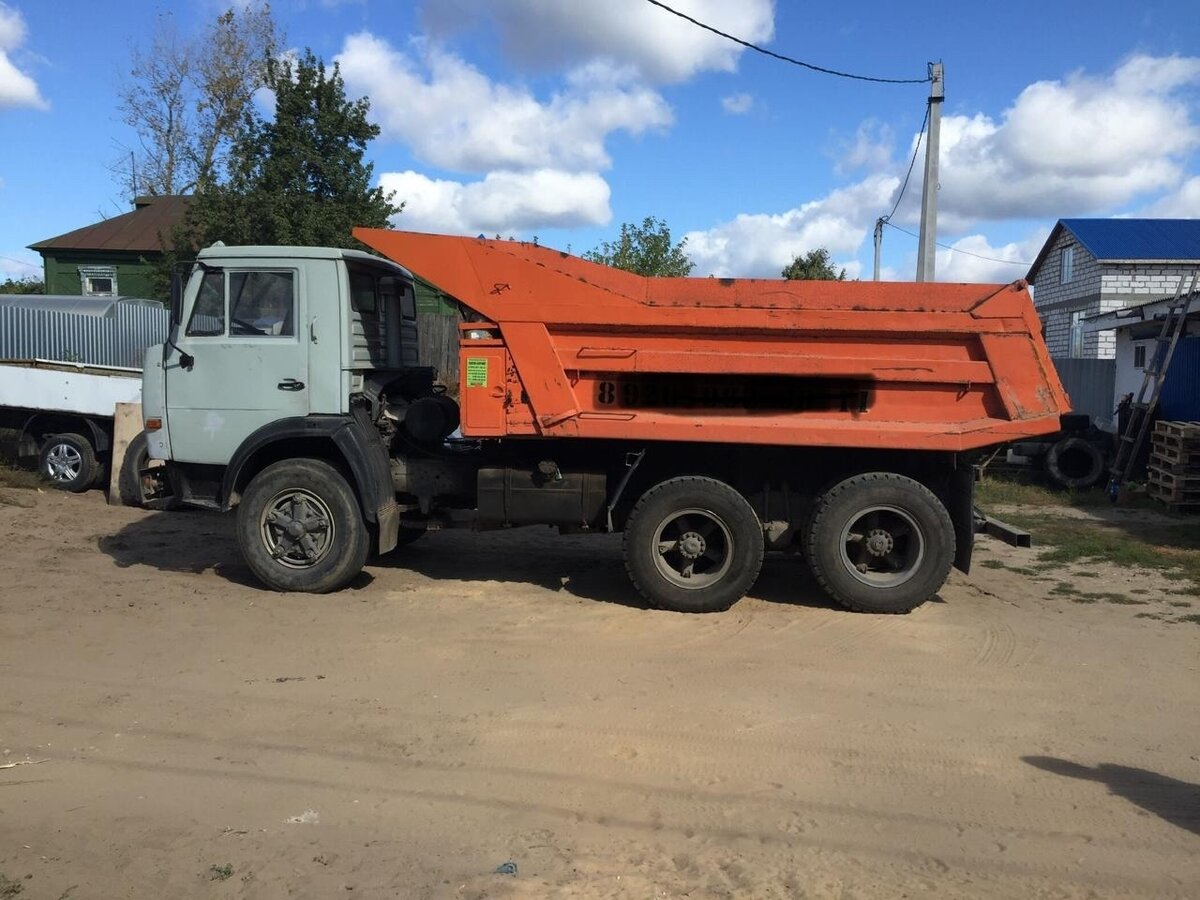 Купить б/у КамАЗ 5511 дизель механика в Рязани: оранжевый самосвал 1997 ...