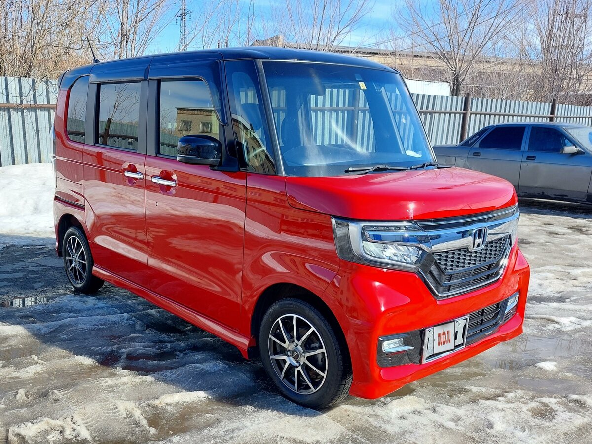 Купить б/у Honda N-BOX II 0.7 CVT (58 л.с.) 4WD бензин вариатор в Челябинске: красный Хонда н ...