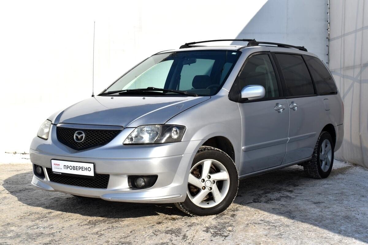 Купить б/у Mazda MPV II (LW) 3.0 AT (200 л.с.) бензин автомат в Москве: серебристый Мазда MPV II ...