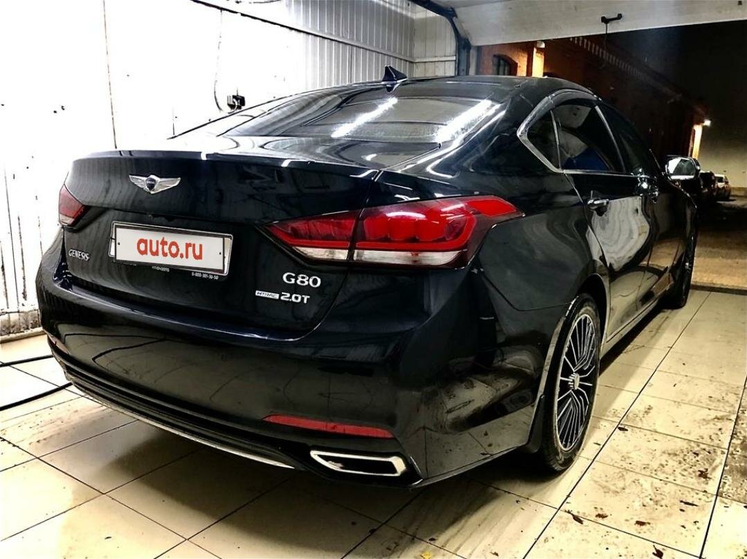Купить б/у Genesis G80 I 2.0 AT (245 л.с.) 4WD бензин автомат в Санкт-Петербурге: чёрный Генезис ...