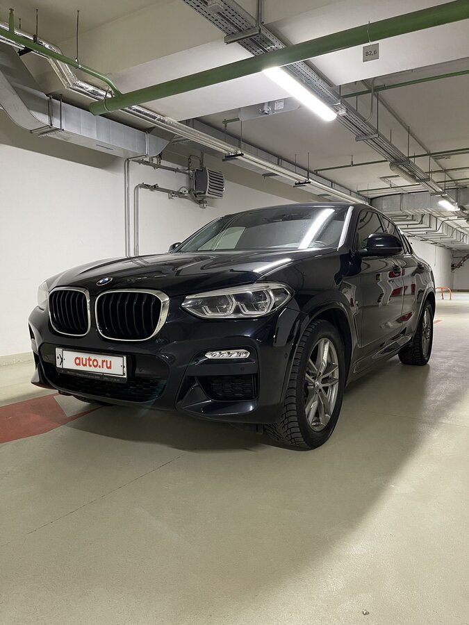 Купить б/у BMW X4 II (G02) 20d 2.0d AT (190 л.с.) 4WD дизель автомат в Москве: чёрный БМВ Х4 II ...