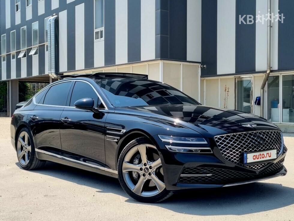 Купить б/у Genesis G80 II 3.5 AT (379 л.с.) 4WD бензин автомат во Владивостоке: чёрный Генезис ...