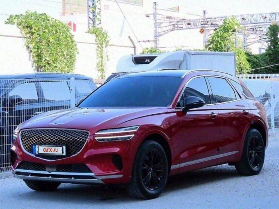 Купить б/у Genesis GV70 I 2.5 AT (304 л.с.) 4WD бензин автомат в Омске: красный Генезис ГВ70 I ...