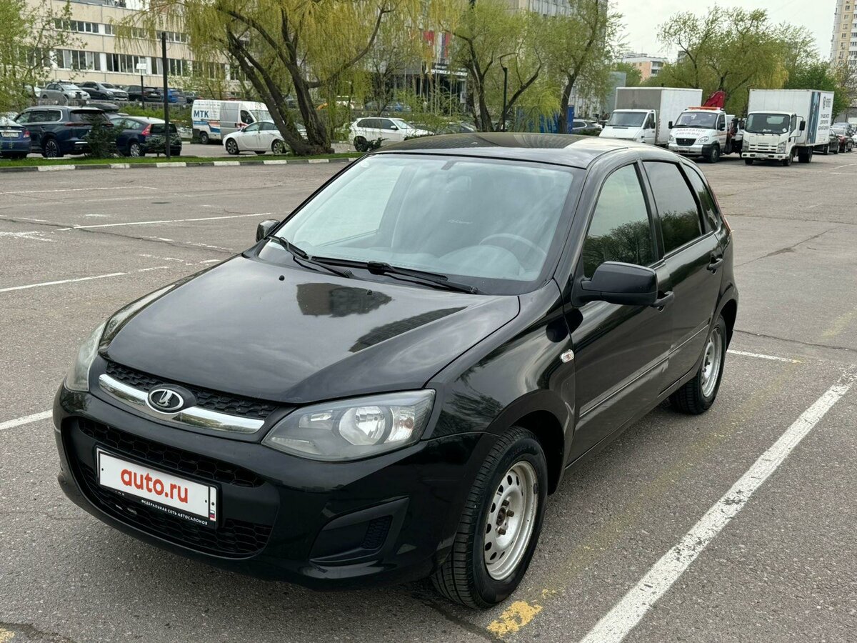 Купить б/у Lada (ВАЗ) Kalina II 1.6 MT (87 л.с.) бензин механика в Москве: чёрный Лада Калина II ...