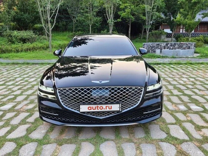 Купить б/у Genesis G80 II 2.5 AT (249 л.с.) 4WD бензин автомат в Омске: чёрный Генезис Г80 II ...