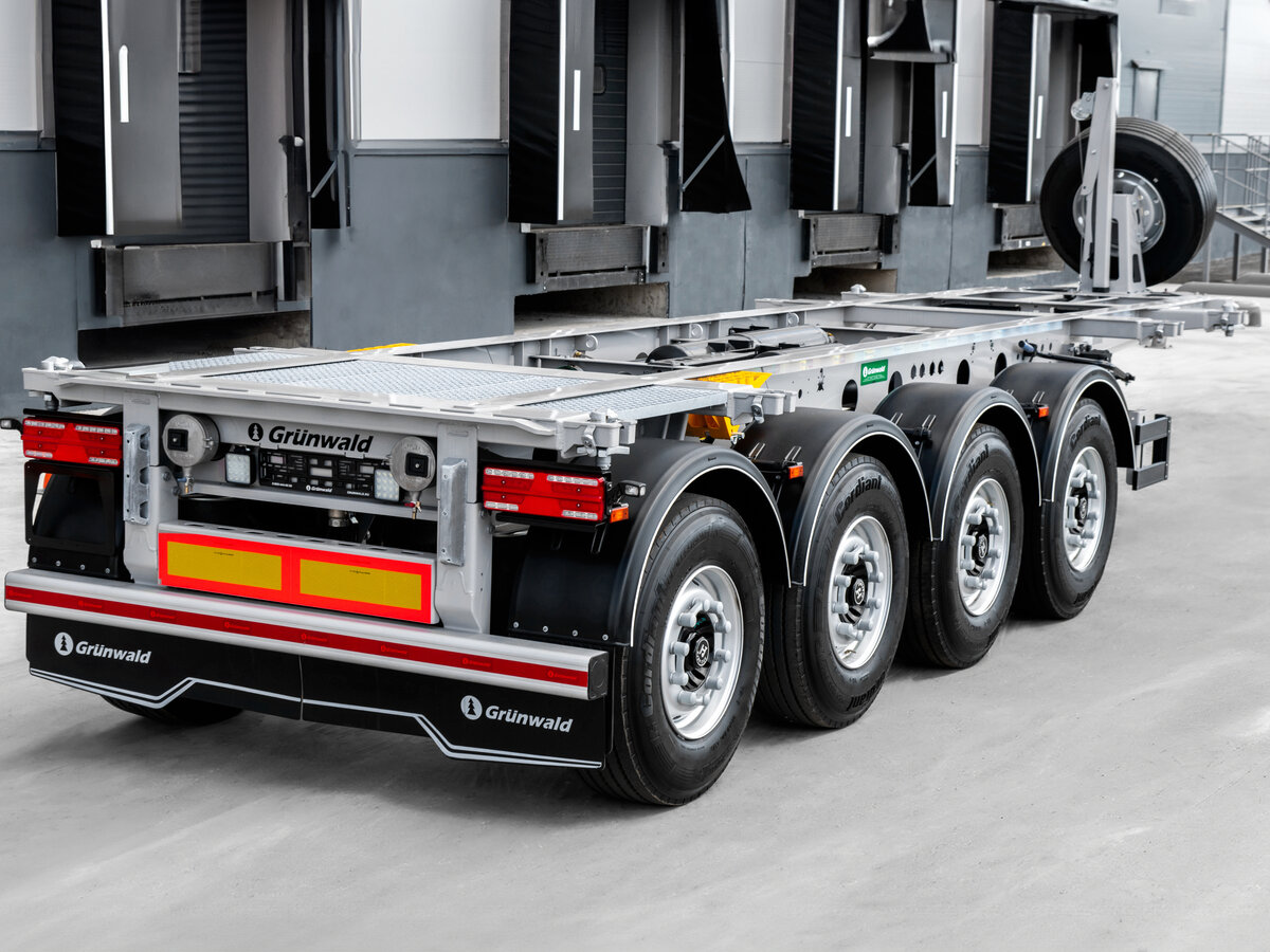 Купить новый Grunwald Gr.TC-S4 в Москве: серый полуприцеп-контейнеровоз ...