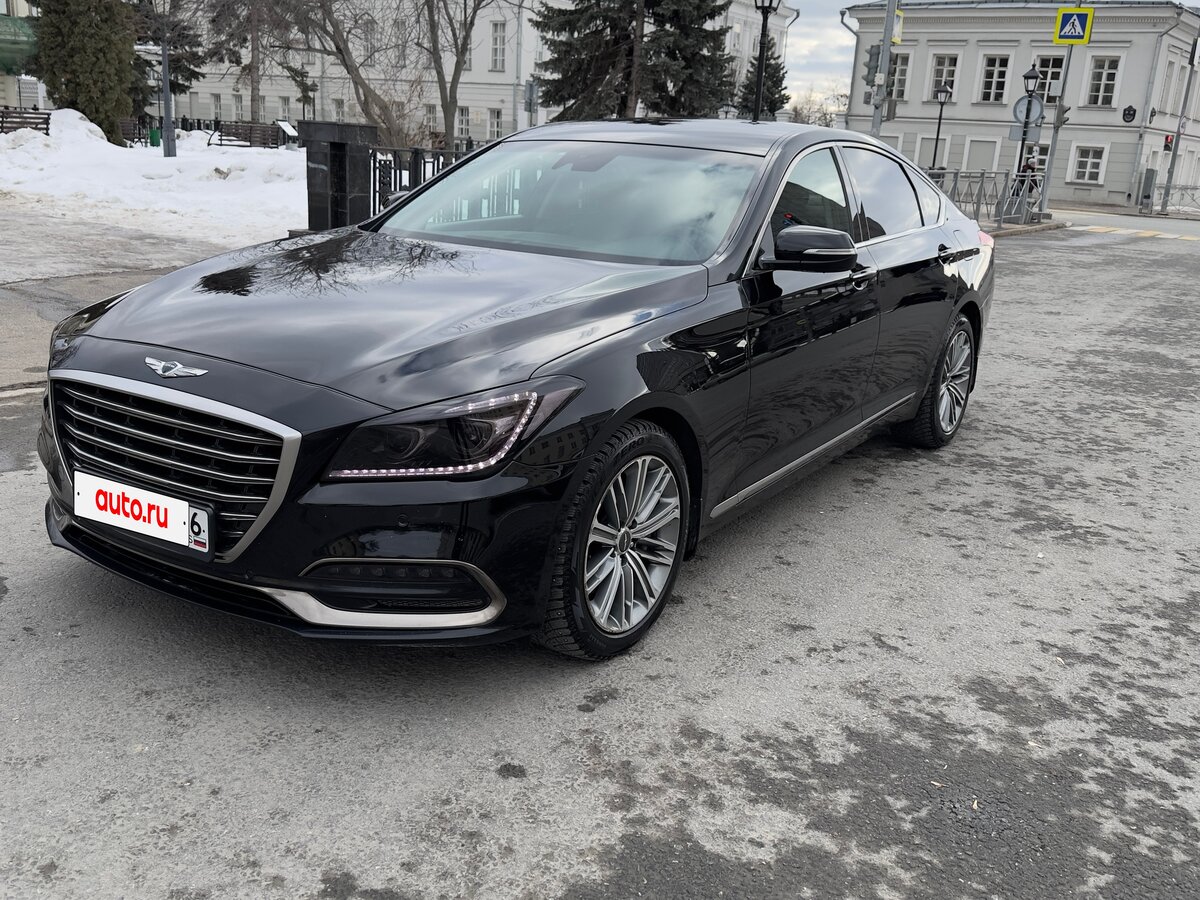 Купить б/у Genesis G80 I 2.0 AT (197 л.с.) 4WD бензин автомат в Казани: чёрный Генезис Г80 I ...