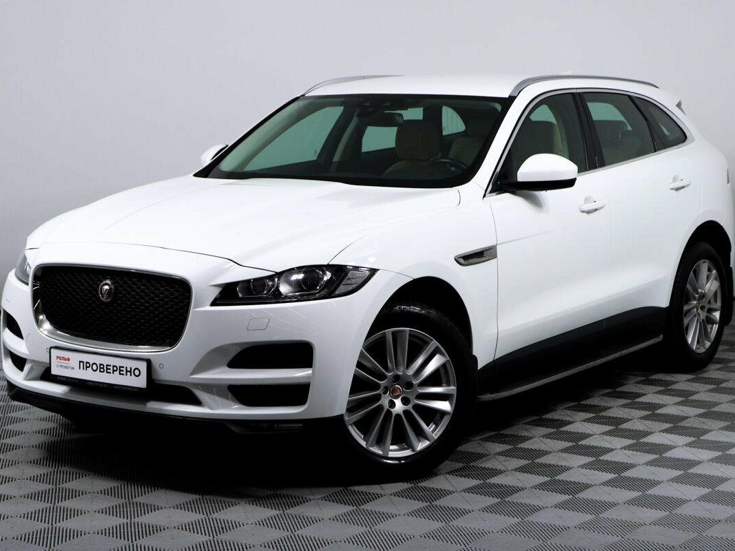Купить б/у Jaguar F-Pace I 2.0d AT (180 л.с.) 4WD дизель автомат в Москве: белый Ягуар F-Pace I ...