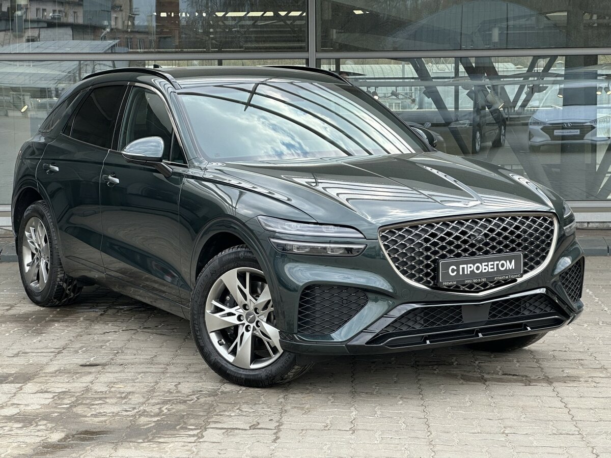 Купить б/у Genesis GV70 I 2.2d AT (199 л.с.) 4WD дизель автомат в Москве: зелёный Генезис ГВ70 I ...