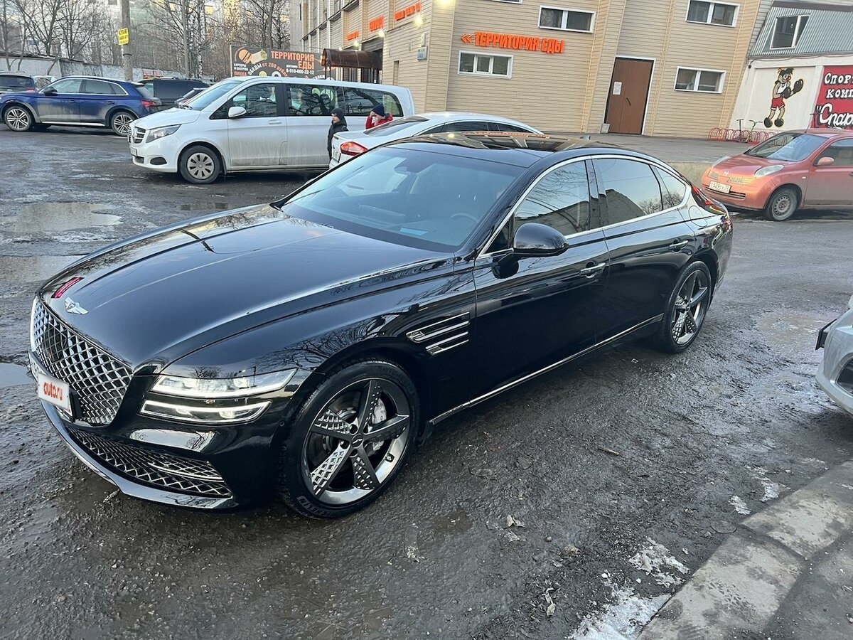 Купить б/у Genesis G80 II 3.5 AT (379 л.с.) 4WD бензин автомат в Москве: чёрный Генезис Г80 II ...