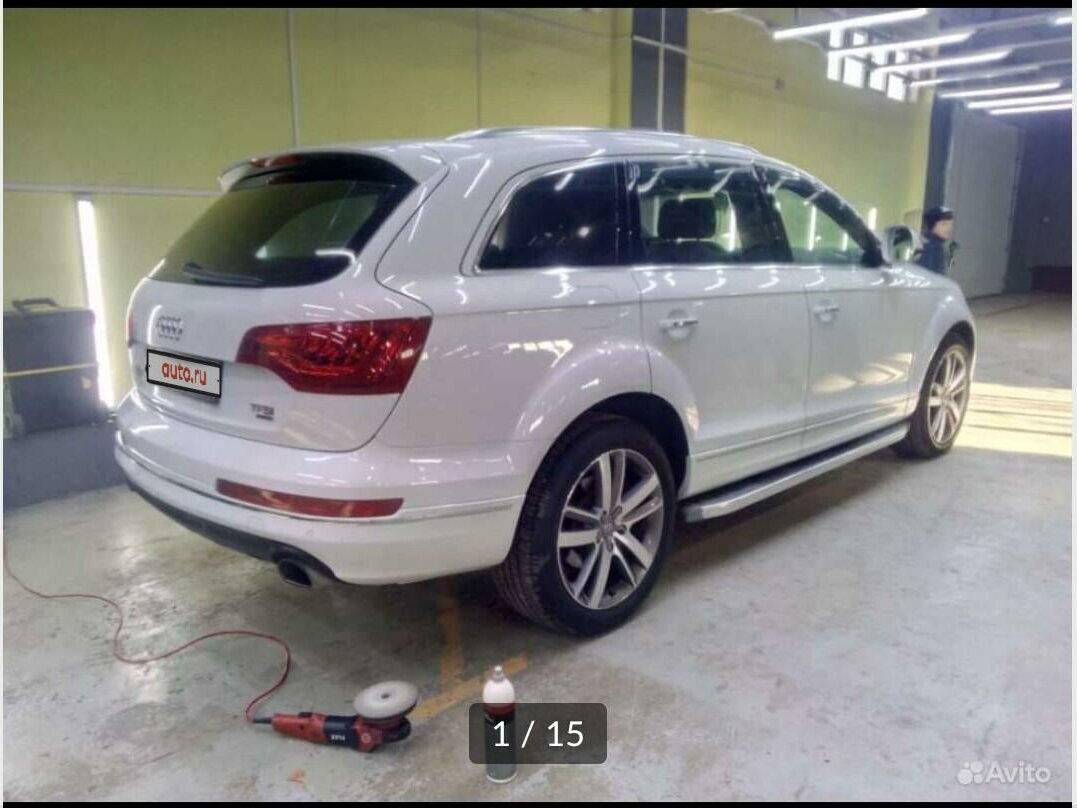 Купить б/у Audi Q7 I (4L) Рестайлинг 3.0 AT (272 л.с.) 4WD бензин автомат в Грозном: белый Ауди ...