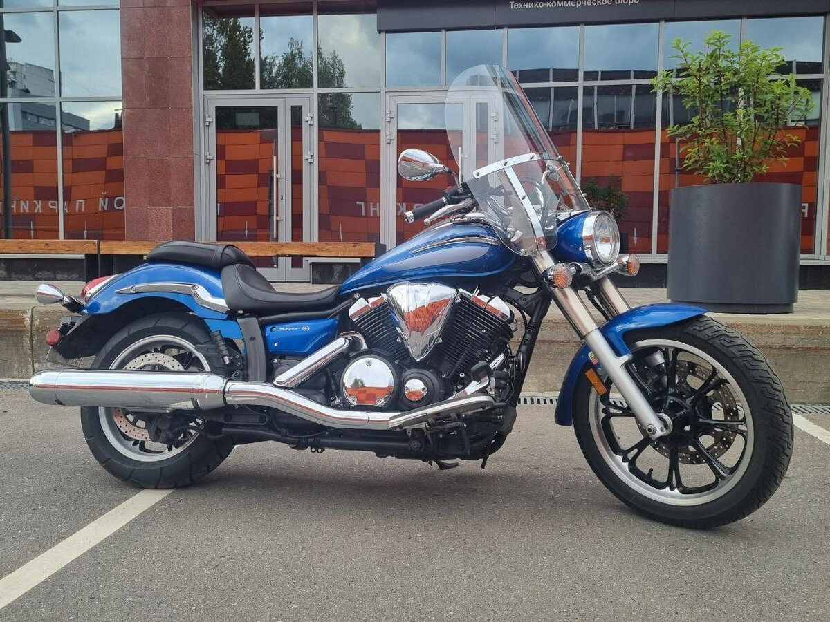 Купить б/у Yamaha XVS950 инжектор 5 передач в Москве: синий круизер ...