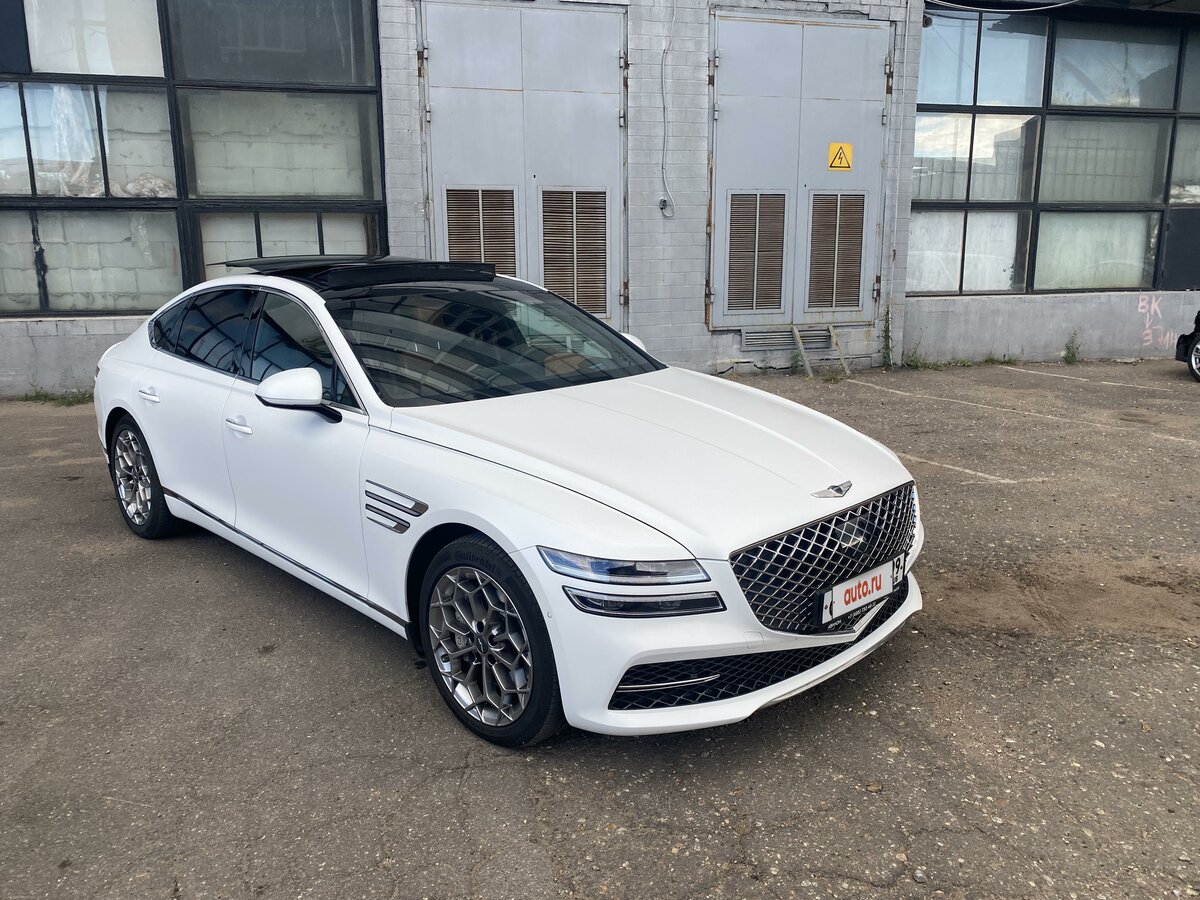 Купить б/у Genesis G80 II 3.5 AT (379 л.с.) 4WD бензин автомат в Москве: белый Генезис Г80 II ...