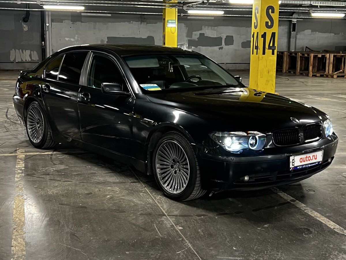 Купить б/у BMW 7 серии IV (E65/E66) 745i 4.4 AT (333 л.с.) бензин автомат в Москве: чёрный БМВ 7 ...