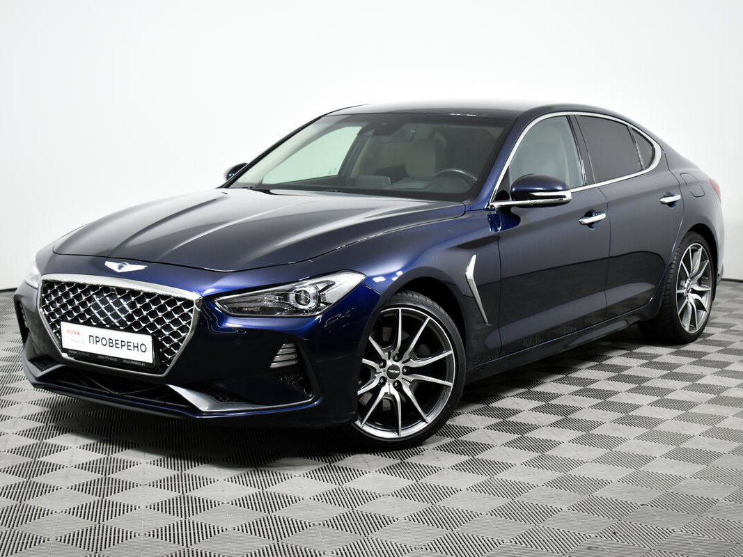 Купить б/у Genesis G70 I 2.0 AT (197 л.с.) 4WD бензин автомат в Москве: синий Генезис Г70 I ...