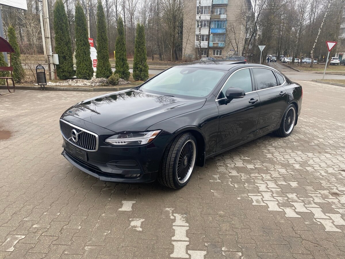 Купить б/у Volvo S90 II Long 2.0 AT (250 л.с.) 4WD бензин автомат в Москве: чёрный Вольво S90 II ...