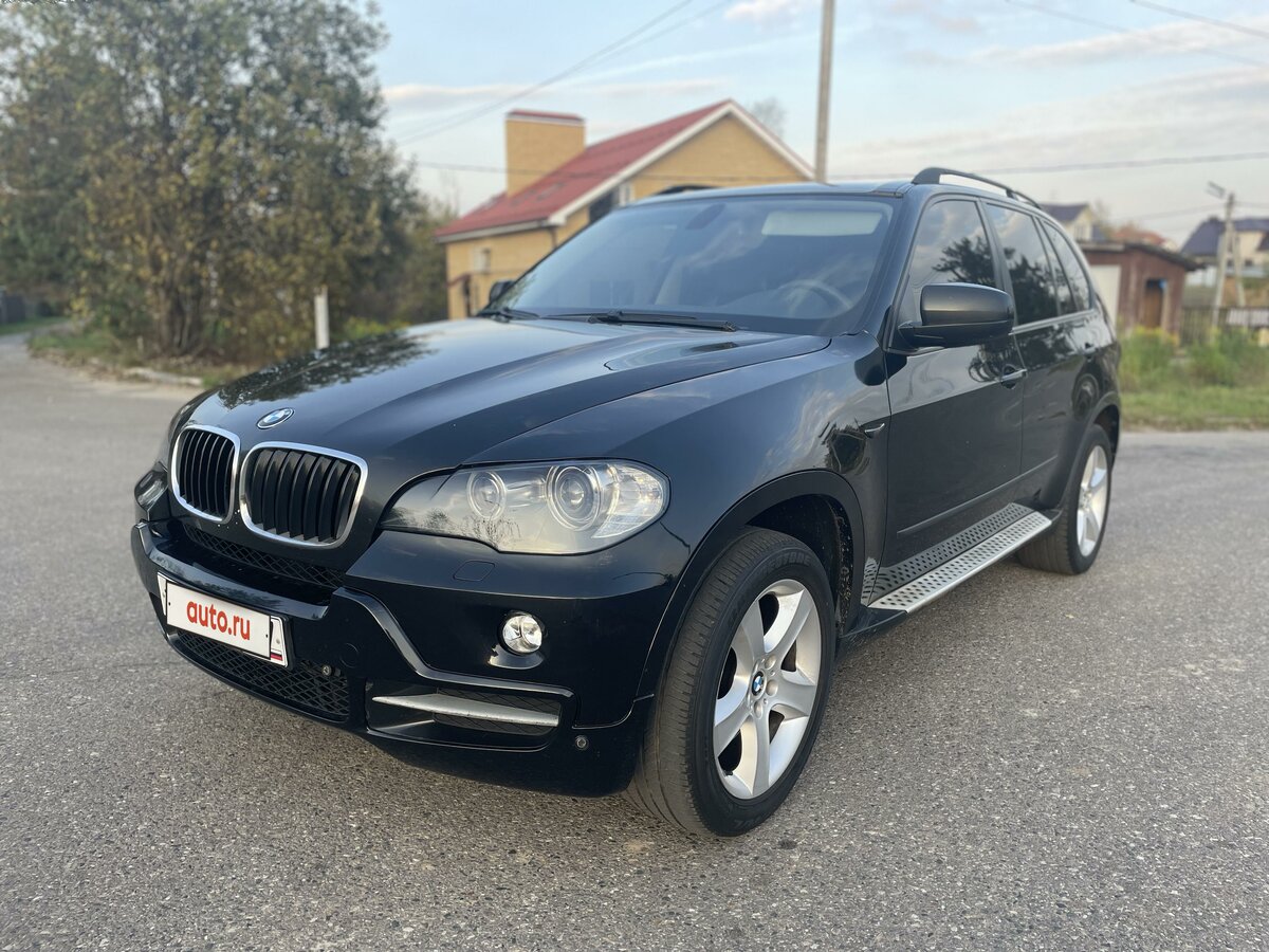 Купить б/у BMW X5 II (E70) 3.0d 3.0d AT (235 л.с.) 4WD дизель автомат в Москве: чёрный БМВ Х5 II ...