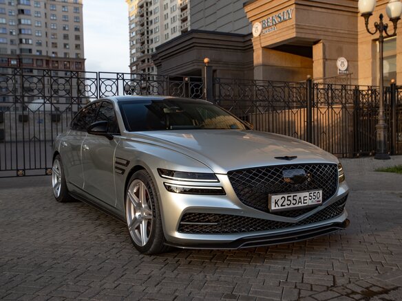 Купить б/у Genesis G80 II 3.5 AT (379 л.с.) 4WD бензин автомат в Москве: серый Генезис Г80 II ...