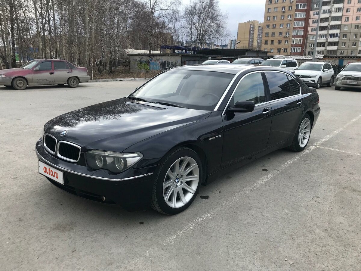Купить б/у BMW 7 серии IV (E65/E66) 760i 6.0 AT (445 л.с.) бензин автомат в Тюмени: чёрный БМВ 7 ...