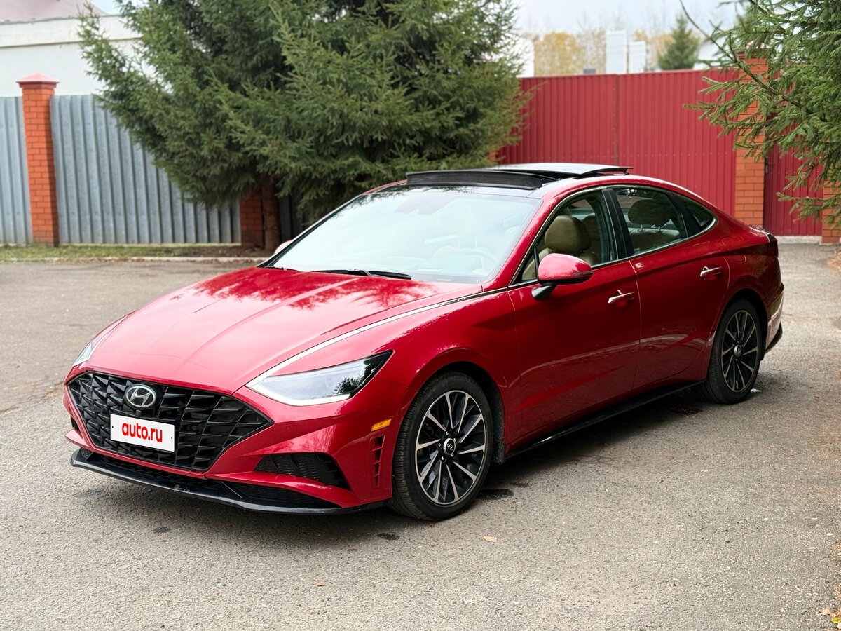 Купить б/у Hyundai Sonata VIII (DN8) 1.6 AT (183 л.с.) бензин автомат в Николаевке: красный ...