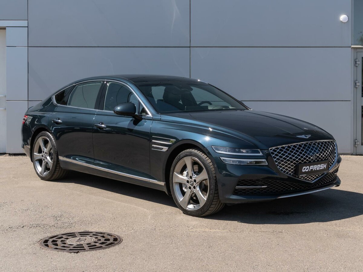 Купить б/у Genesis G80 II 3.5 AT (379 л.с.) 4WD бензин автомат в Москве: синий Генезис Г80 II ...