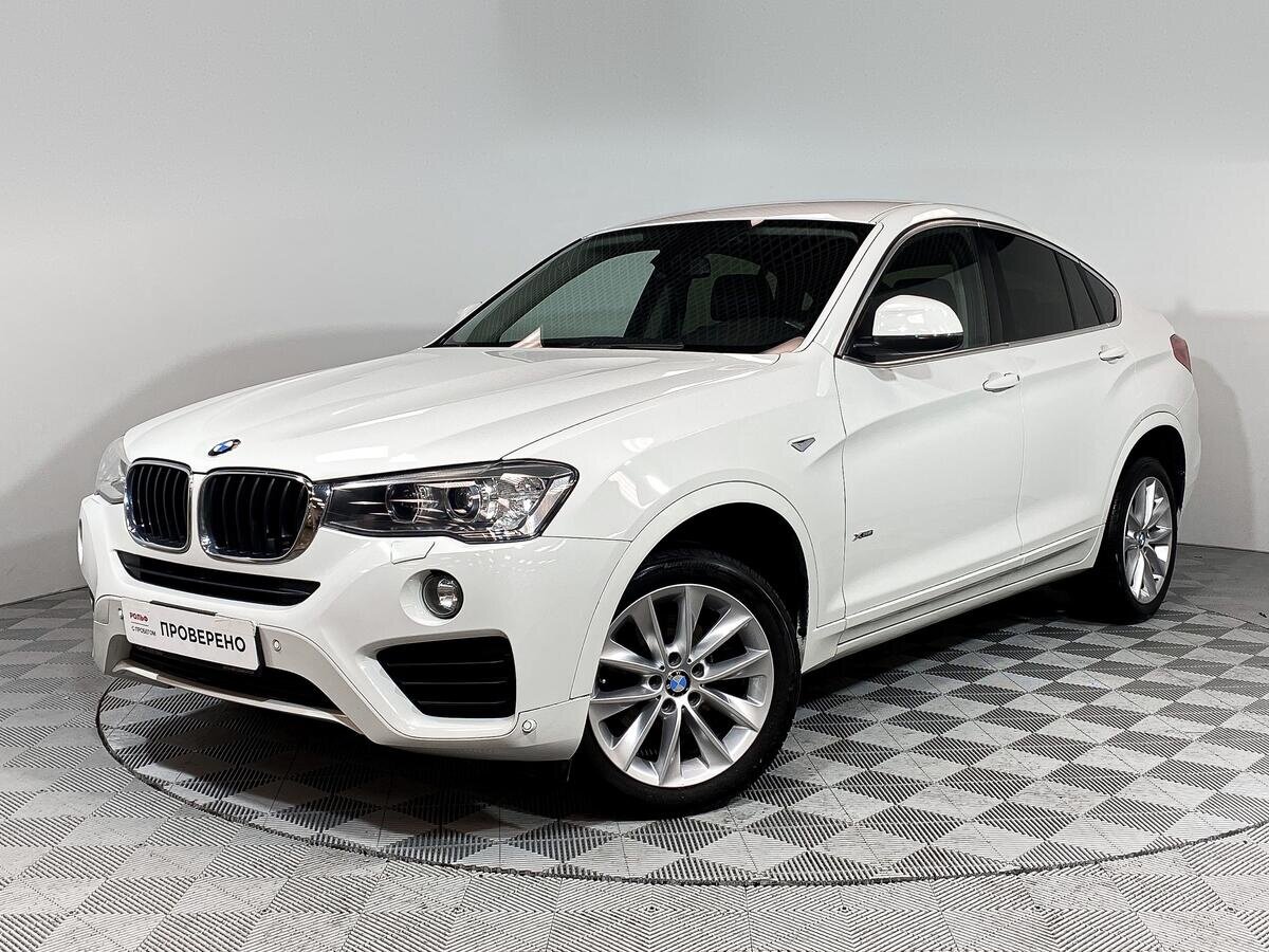 Купить б/у BMW X4 I (F26) 20d 2.0d AT (190 л.с.) 4WD дизель автомат в Москве: белый БМВ Х4 I ...