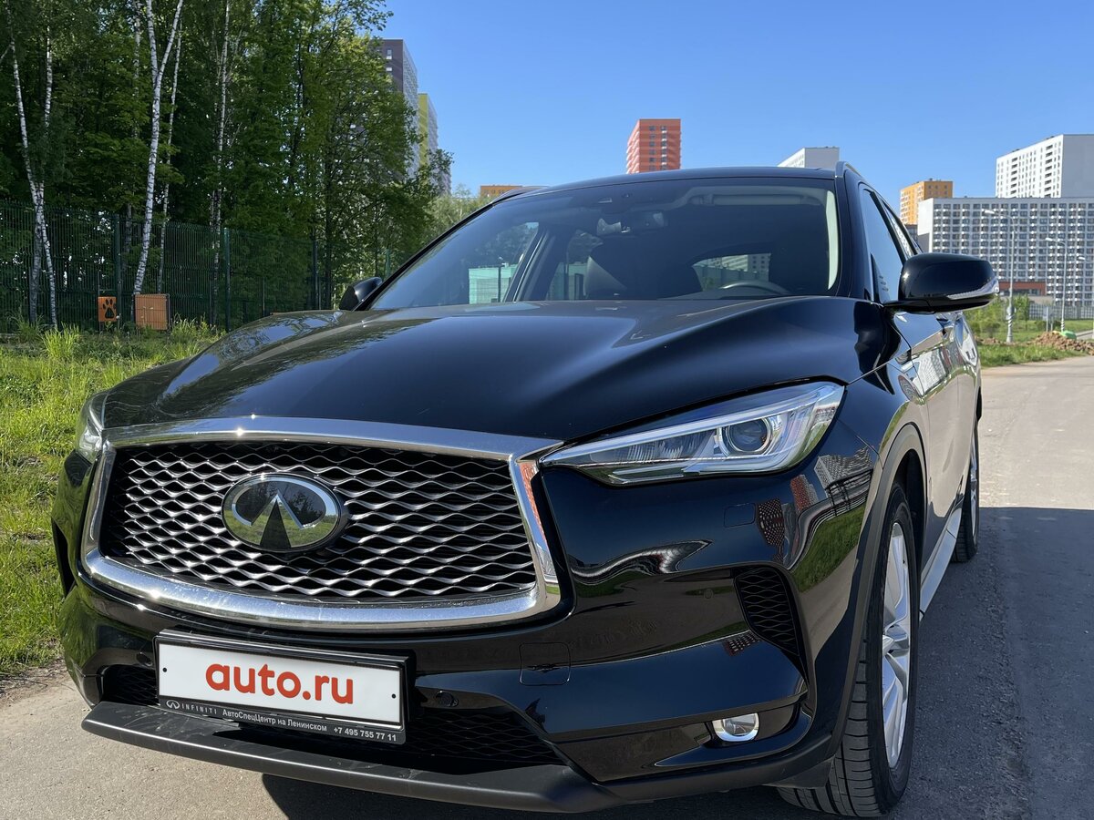 Купить б/у Infiniti QX50 II 2.0 CVT (249 л.с.) 4WD бензин вариатор в Москве: чёрный Инфинити ку ...