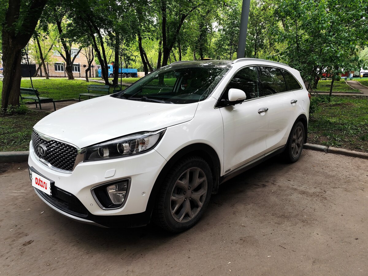 Купить б/у Kia Sorento III Prime 2.2d AT (200 л.с.) 4WD дизель автомат в Москве: белый Киа ...