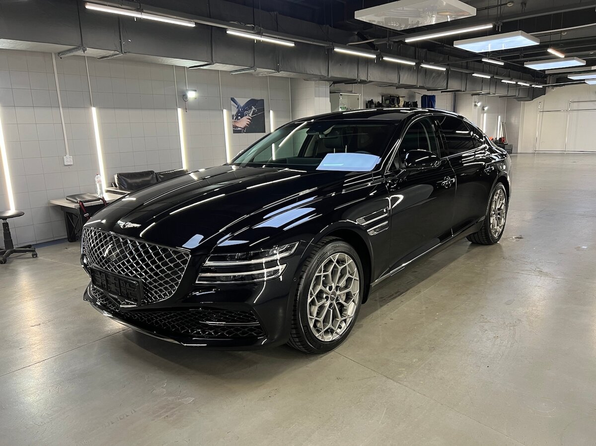 Купить б/у Genesis G80 II 2.5 AT (249 л.с.) 4WD бензин автомат в Москве: чёрный Генезис Г80 II ...