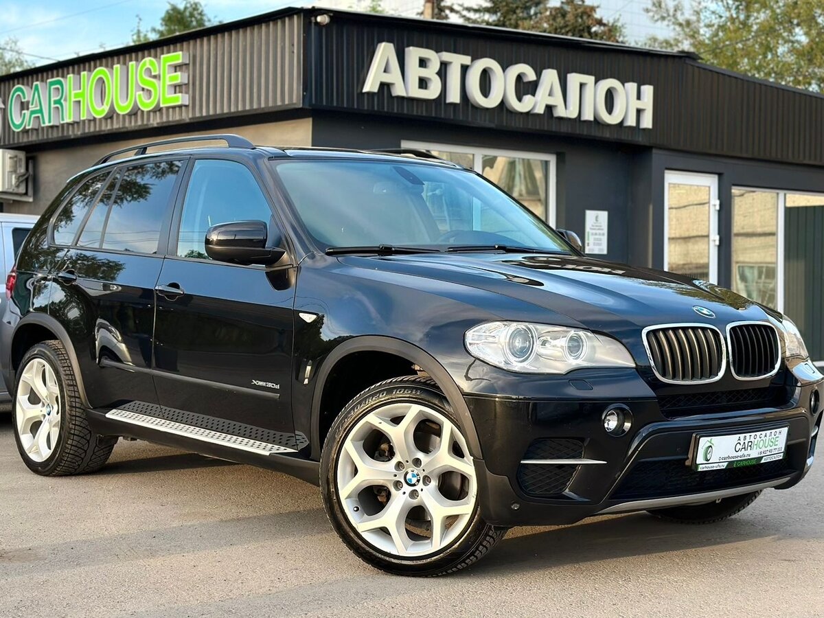 Купить б/у BMW X5 II (E70) Рестайлинг 30d 3.0d AT (245 л.с.) 4WD дизель автомат в Уфе: чёрный ...