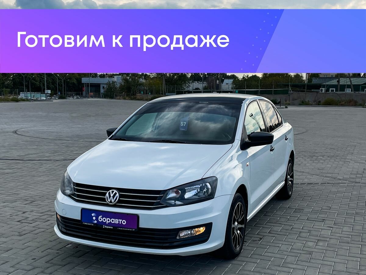 Купить б/у Volkswagen Polo V Рестайлинг 1.6 MT (110 л.с.) бензин механика в Аксае: белый ...