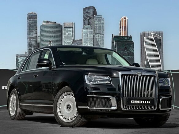 Купить б/у Aurus Senat I 4.4hyb AT (598 л.с.) 4WD гибрид автомат в Москве: чёрный Аурус Сенат I ...