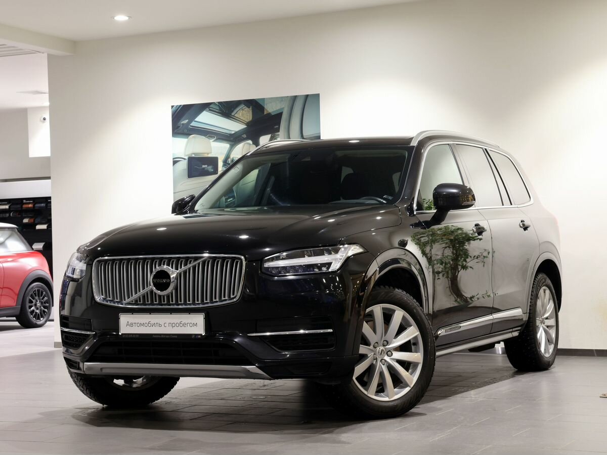 Купить б/у Volvo XC90 II 2.0 AT (249 л.с.) 4WD бензин автомат в Санкт-Петербурге: чёрный Вольво ...