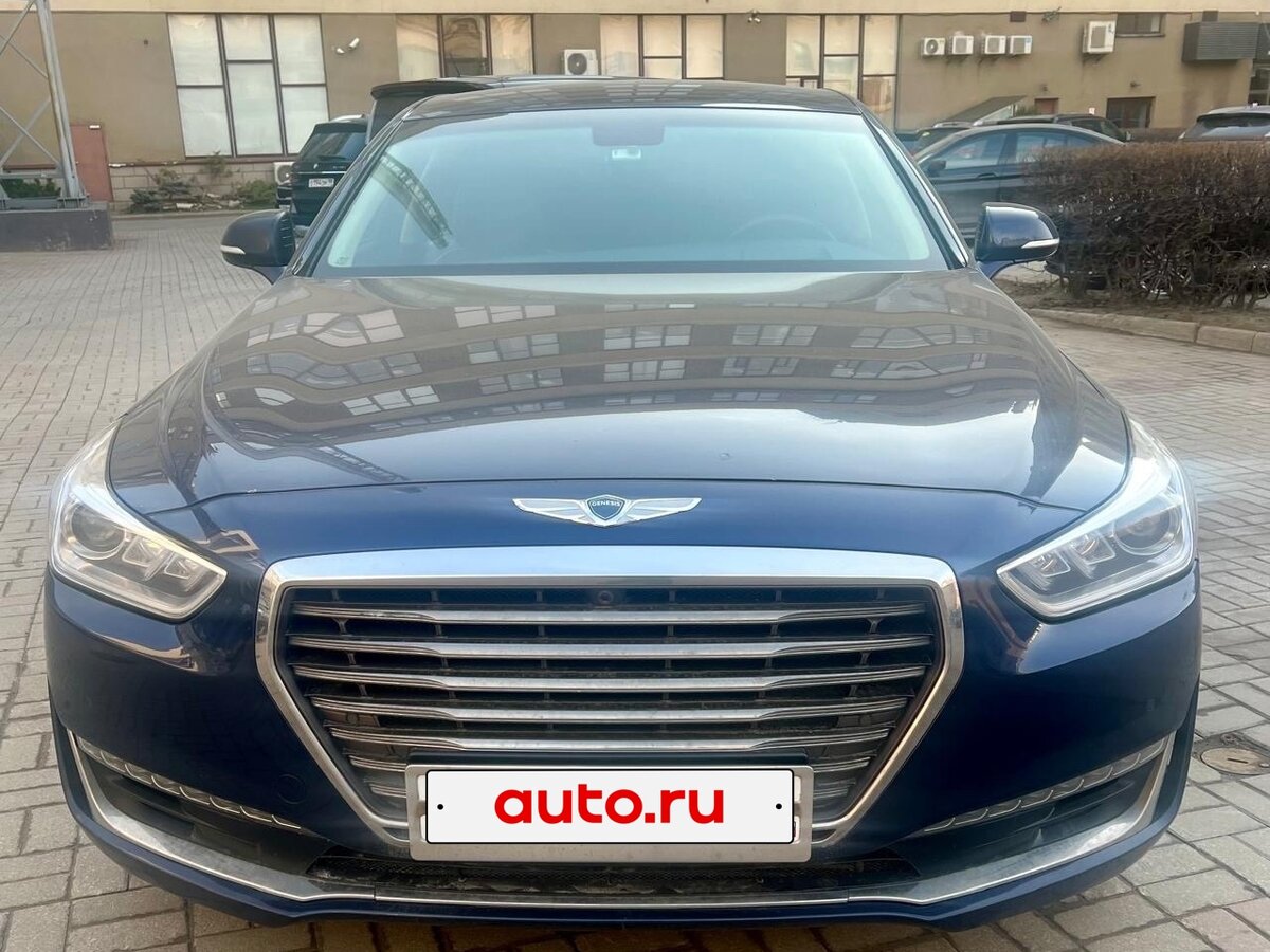 Купить б/у Genesis G90 I 3.3 AT (370 л.с.) 4WD бензин автомат в Санкт-Петербурге: синий Генезис ...
