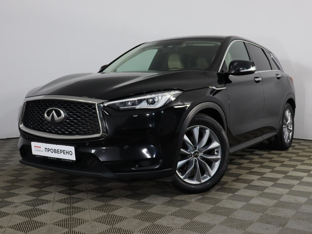 Купить б/у Infiniti QX50 II 2.0 CVT (249 л.с.) 4WD бензин вариатор в Санкт-Петербурге: чёрный ...