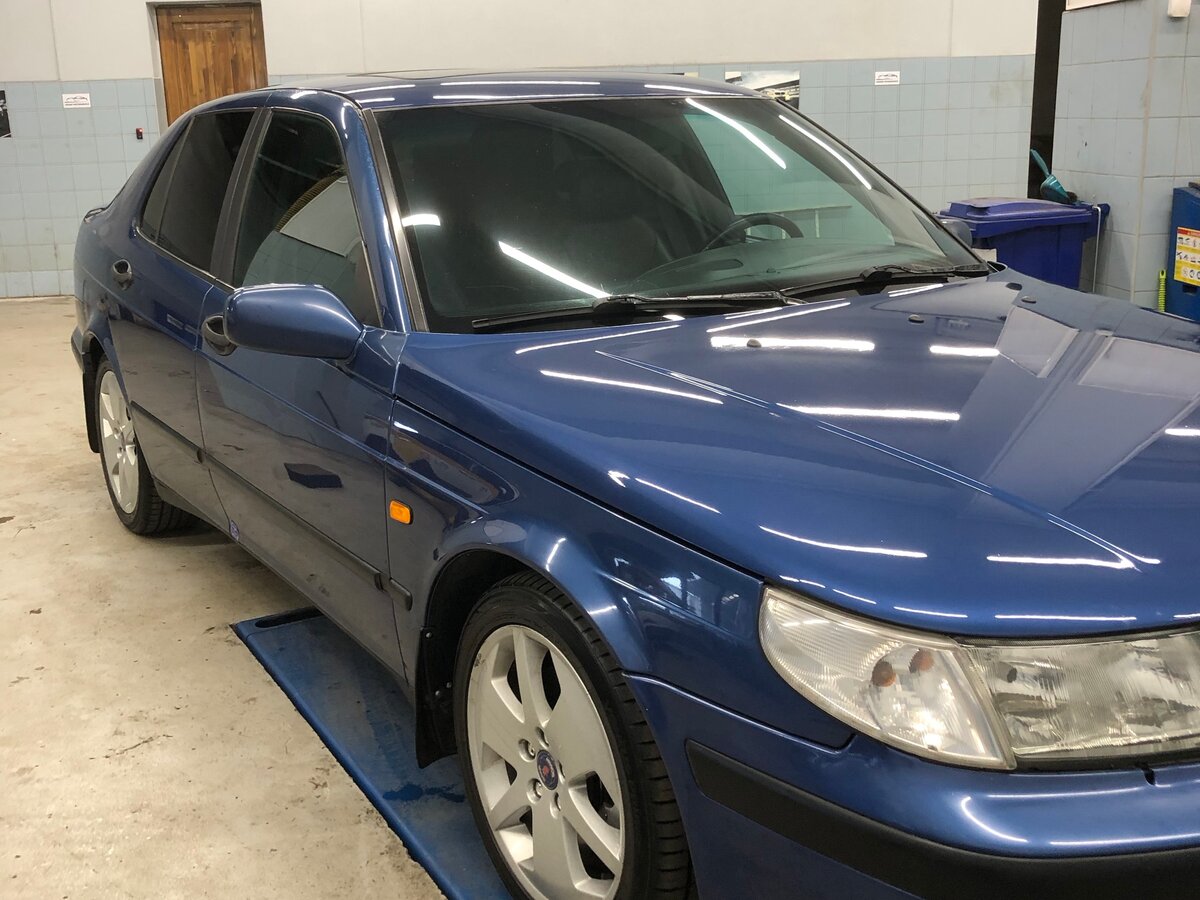 Купить б/у Saab 9-5 I 2.3 AT (170 л.с.) бензин автомат в Москве: синий ...