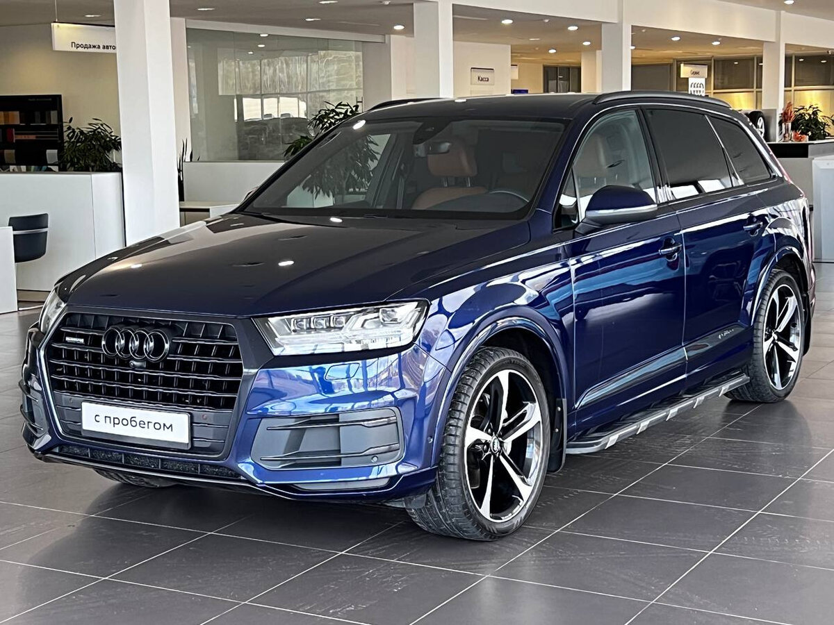 Купить б/у Audi Q7 II (4M) 3.0d AT (249 л.с.) 4WD дизель автомат в Рязани: синий Ауди Ку7 II (4M ...