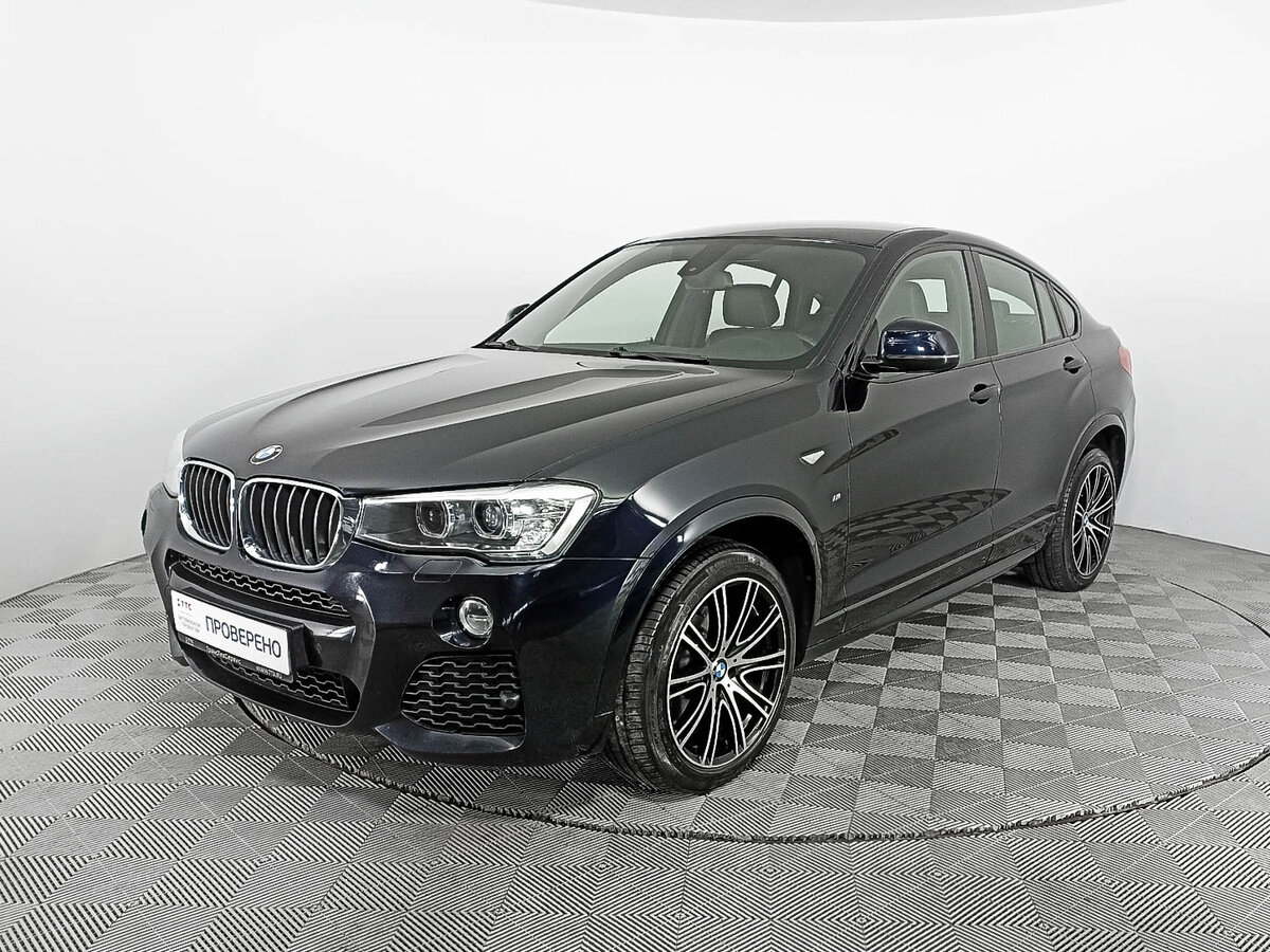 Купить б/у BMW X4 I (F26) 20d 2.0d AT (190 л.с.) 4WD дизель автомат в Казани: чёрный БМВ Х4 I ...