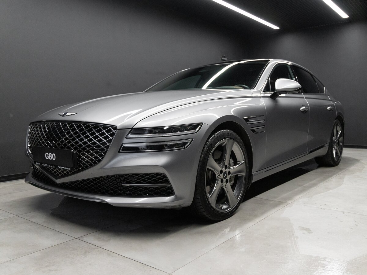 Купить б/у Genesis G80 II 2.5 AT (249 л.с.) 4WD бензин автомат в Москве: серебристый Генезис Г80 ...