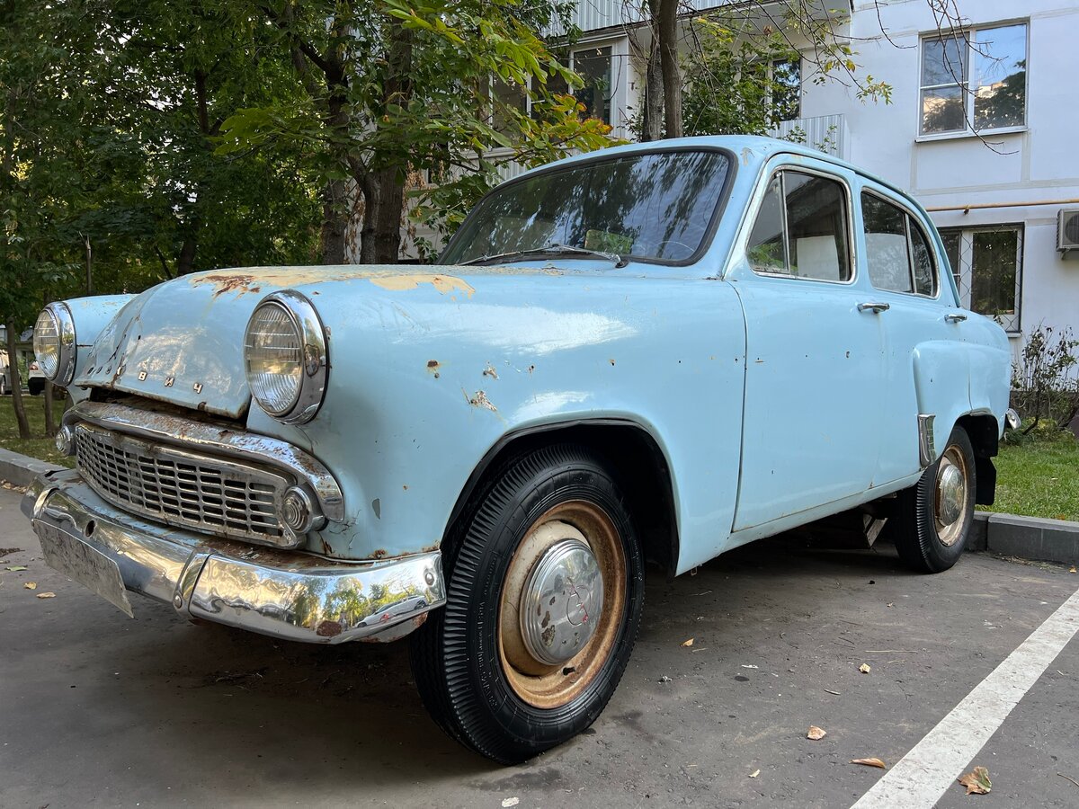 Купить б/у Москвич 407 1958-1963 1.4 MT (45 л.с.) бензин механика в Москве: голубой Москвич 407 ...