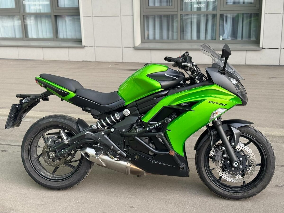 Купить б/у Kawasaki ER-6F (Ninja 650R) инжектор 6 передач в Москве: зелёный дорожный 2013 года ...